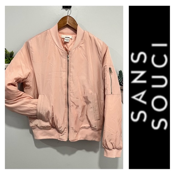 Sans Souci | Jackets & Coats | Sans Souci Womans Blush Bomber Jacket ...